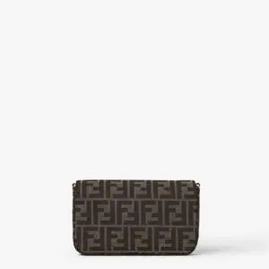 Fendi Tube Wallet On Chain Ff Zucca Jacquard And Leather Compact Wallet